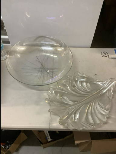 2 Large Art Glass Display Bowl