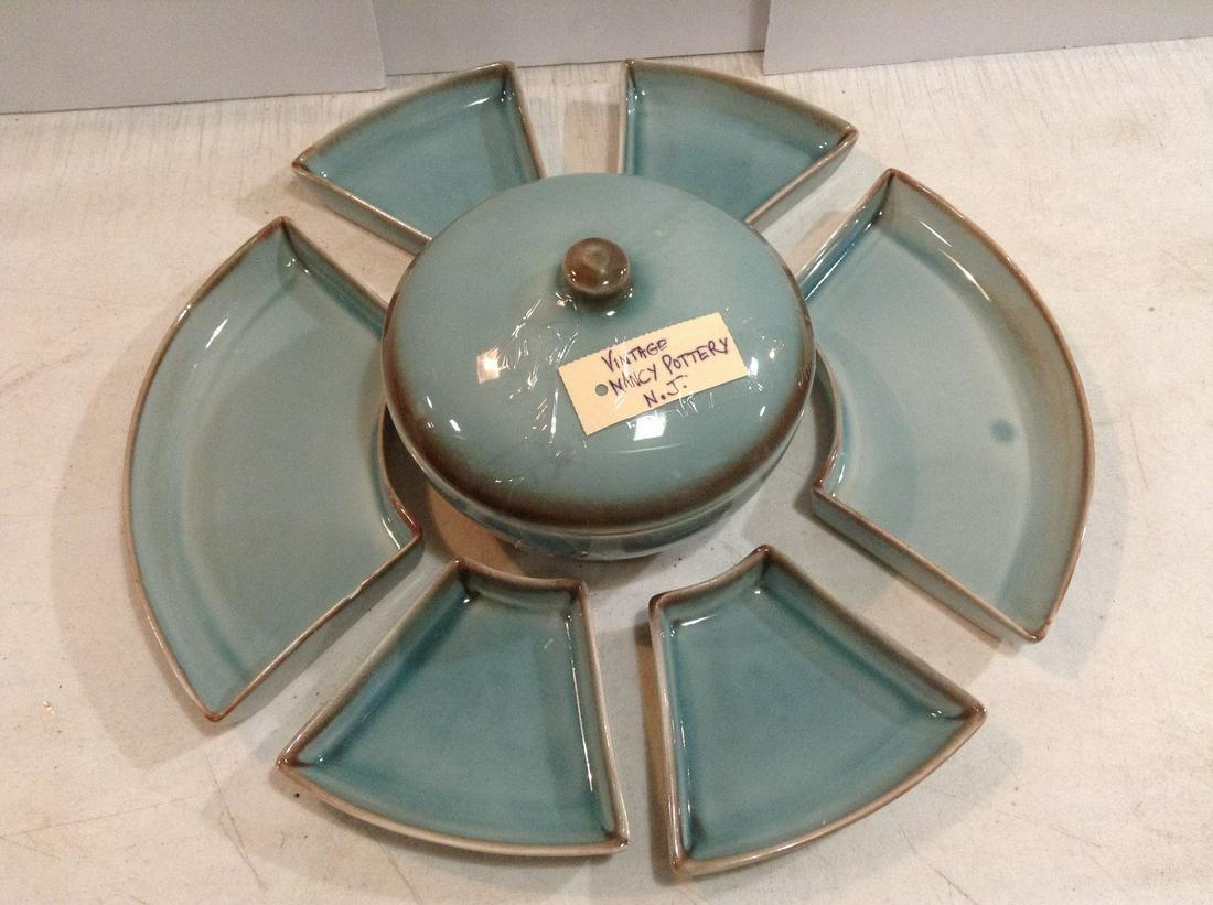 Vintage Nancy Pottery Relish Set (one Chip As Shown)