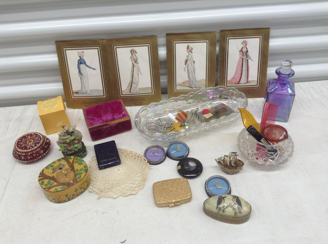 Vintage Compacts, Makeup, Trinket Boxes And More