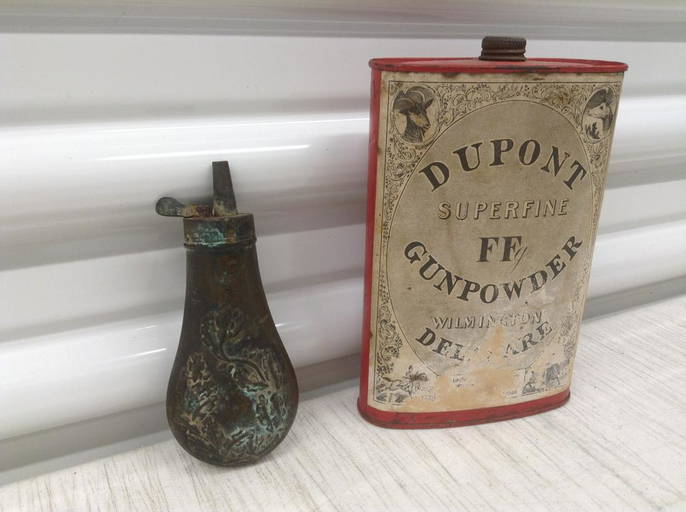 Antique Powder Keg Possible Civil War Era And Dupont Gunpowder Tin