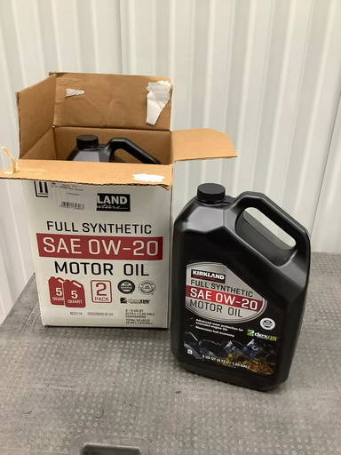 Box of Full Synthetic Motor Oil SAE OW-20 5 quart bottles (#0108) on ...