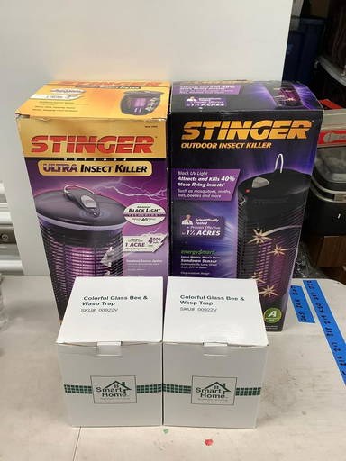Two Stinger Outdoor Ultra Insect Killer And 2 Glass Bee And Wasp Traps
