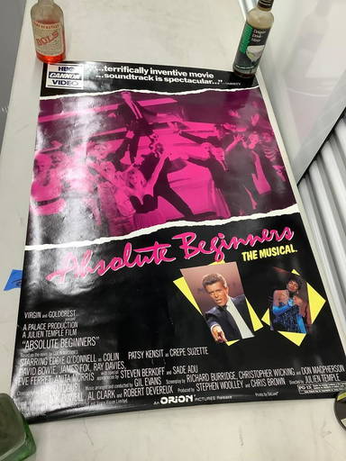 Vintage 1986 David Bowie Absolute Beginners Movie Poster 39x26