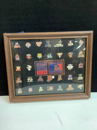 Topps Stadium Club Mlb 125th Anniversary Pins With Display Case