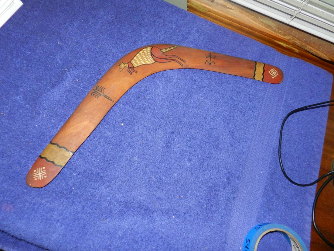 Vintage Authentic Bill Onus Australian Wooden Boomerang