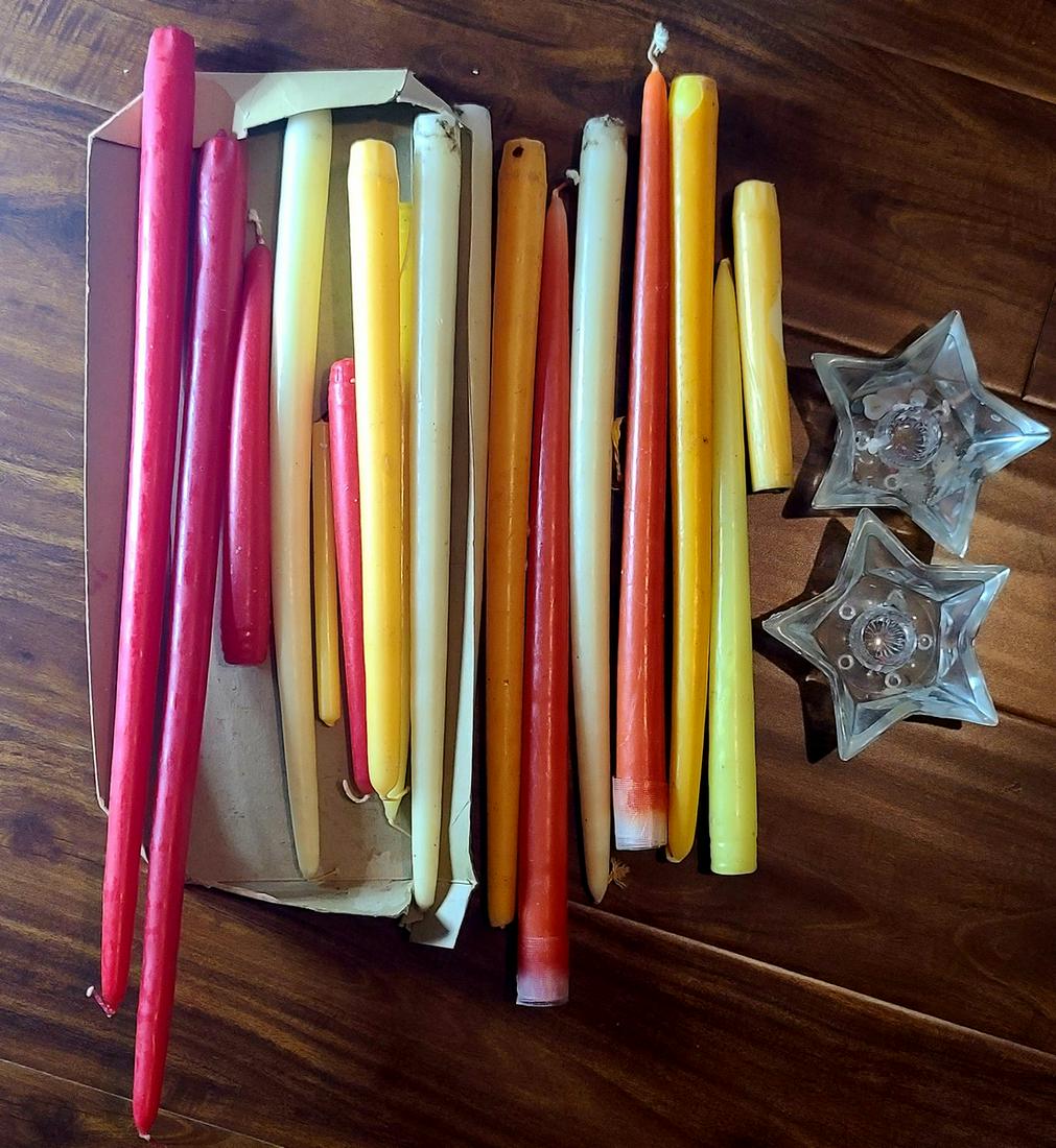 Vintage Candles And Star Holders