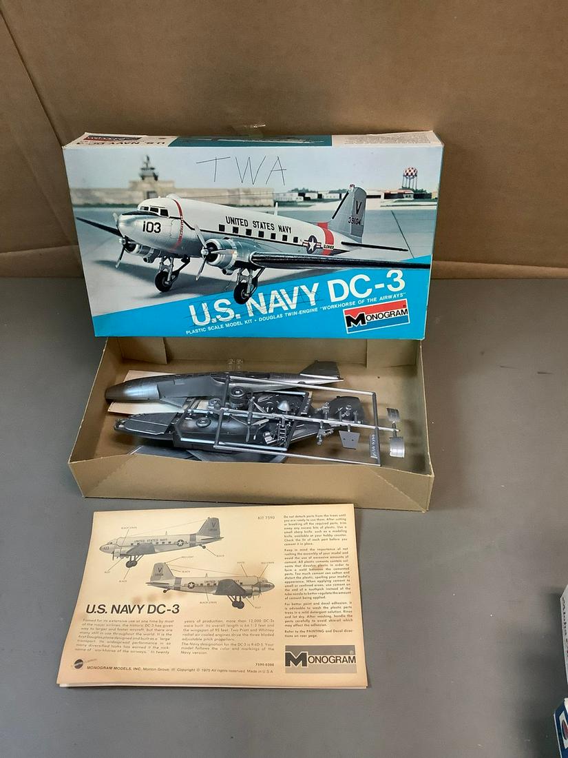 Vintage Monogram U.s.navy Dc 3 Model Kit