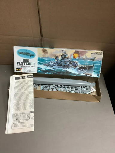 Vintage Revell Uss Fletcher Daring Destroyer Of Wwii Model Kit