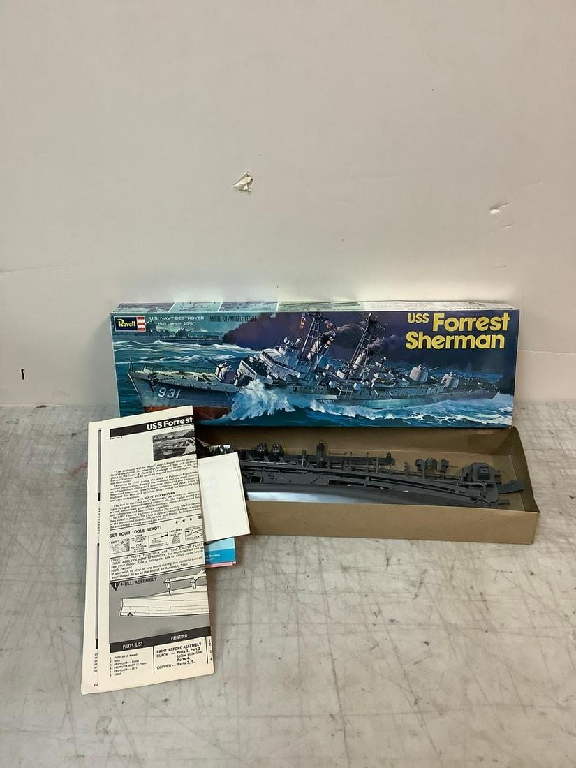 Vintage Revell Uss Forrest Sherman Model Kit