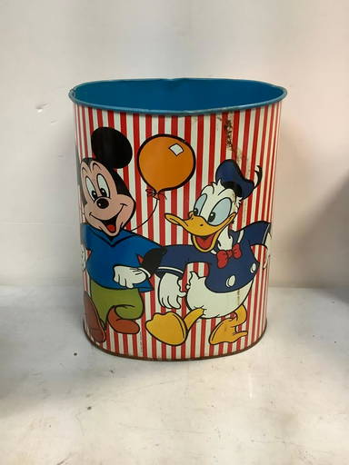 Vintage Mickey Mouse/Donald Duck/Goofy Metal trash can 9" (#0295) on ...