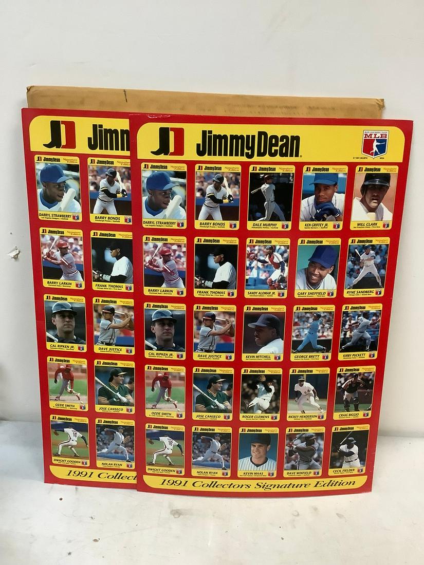 1991 Collectors Signature Edition Uncut Sheets (2), Jimmy Dean Cards