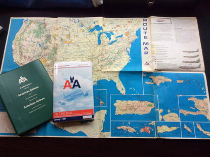 Buy 1950s American Airlines Route Map -- American Airlines System Map ...