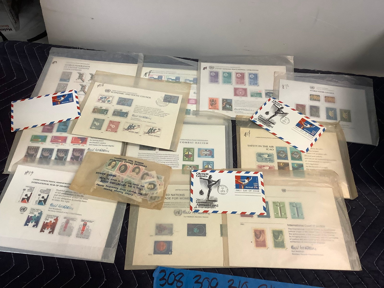 A Lot Of Post Cards And Stamps