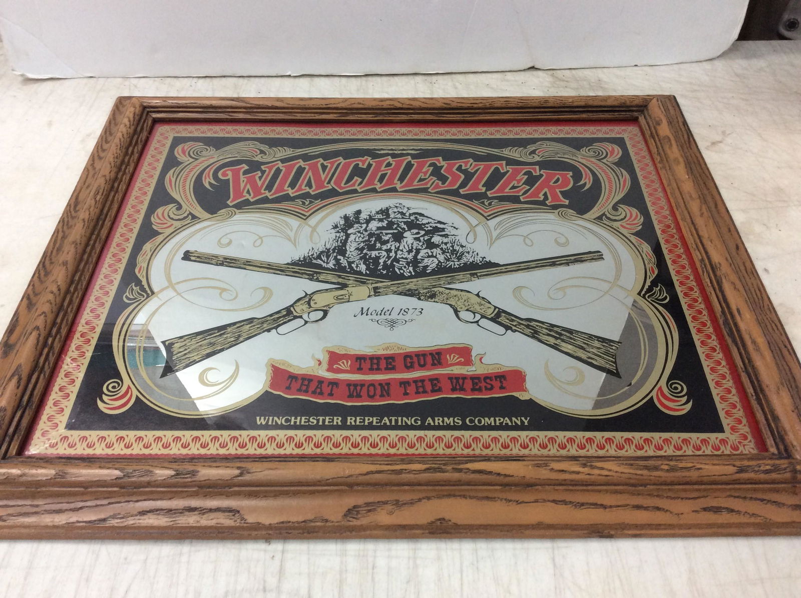 Winchester Model 1873 The Gun That Won The West Framed Mirror Art About ...