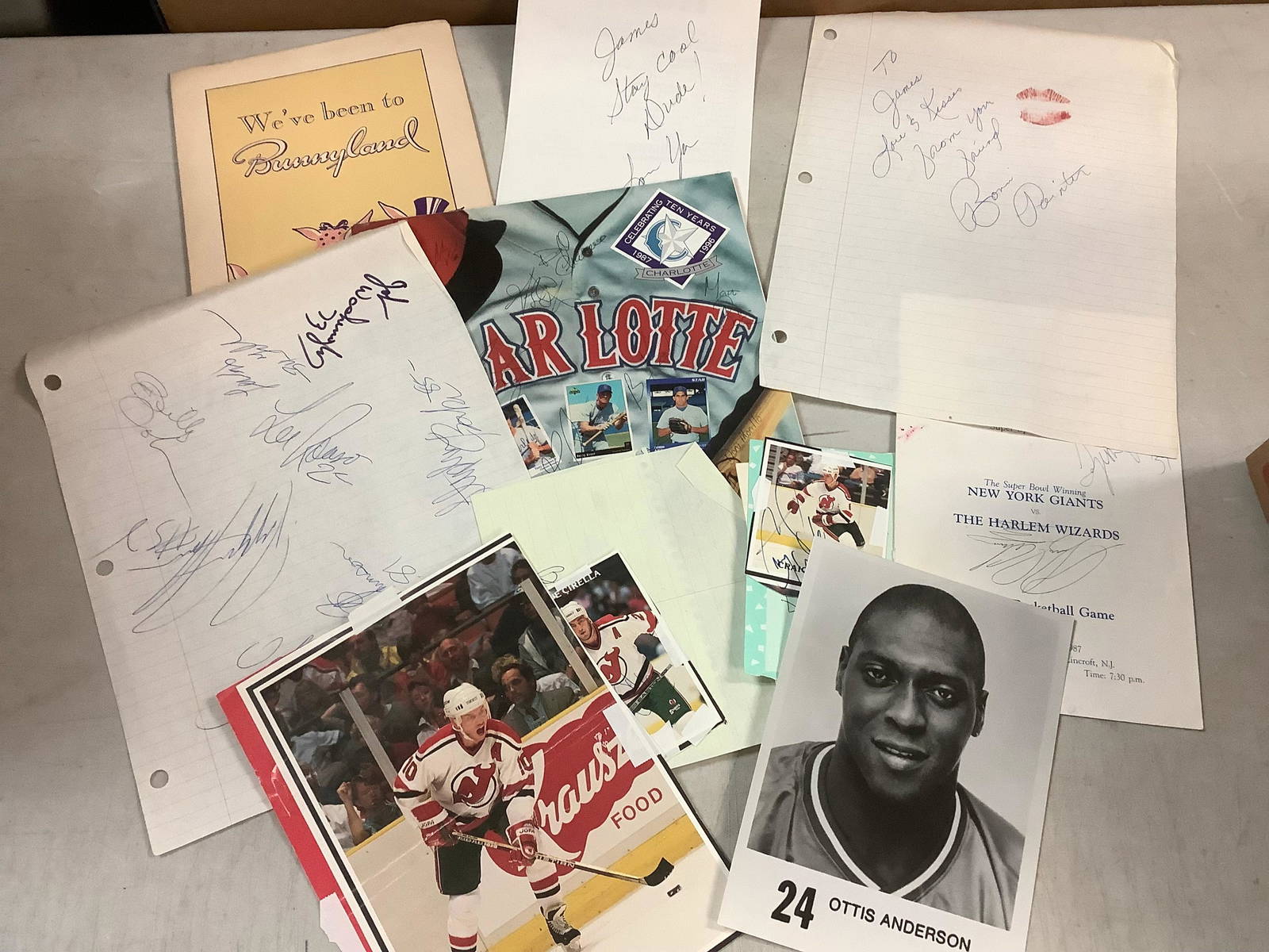 Lot Of Collectors Autographs, Charlotte Rangers Magazine With ...