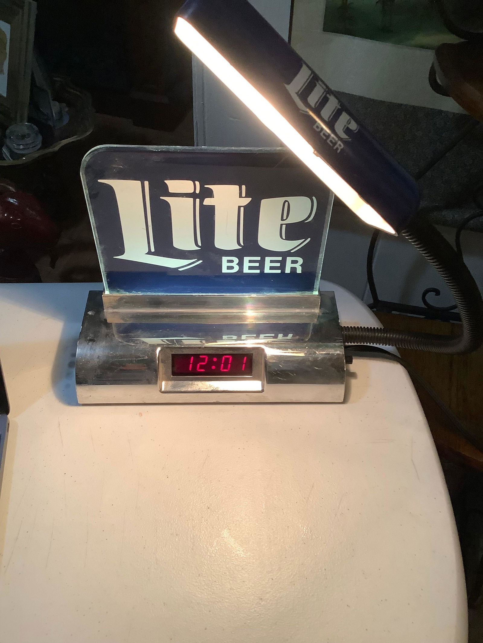 Vintage Miller Liite Beer Lite Cash Register Lamp With Clock 9.5x10 ...