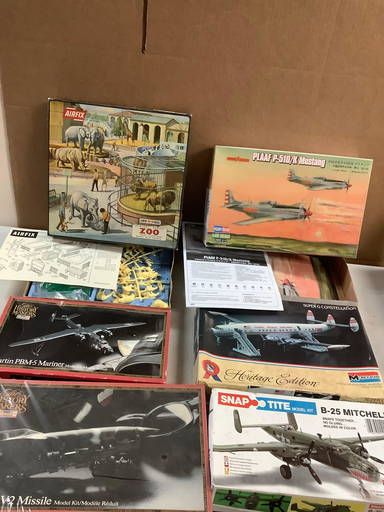 Vintage Zoo, Plane, And Missile Scale Model Kits And More