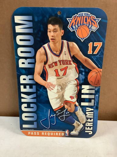 Signed New York Knicks Jeremy Lin Sign 16'' X 10.75''