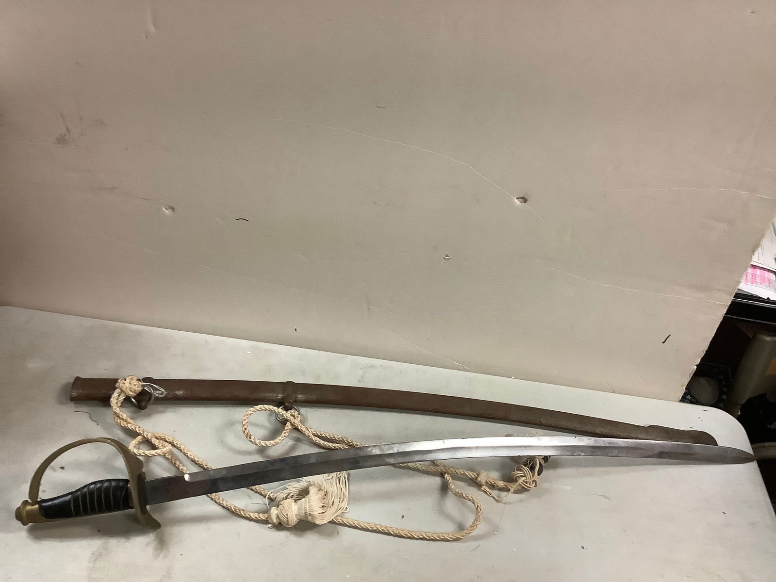 Reproduction Calvery Sword With Metal Sheath 39in Long Auction