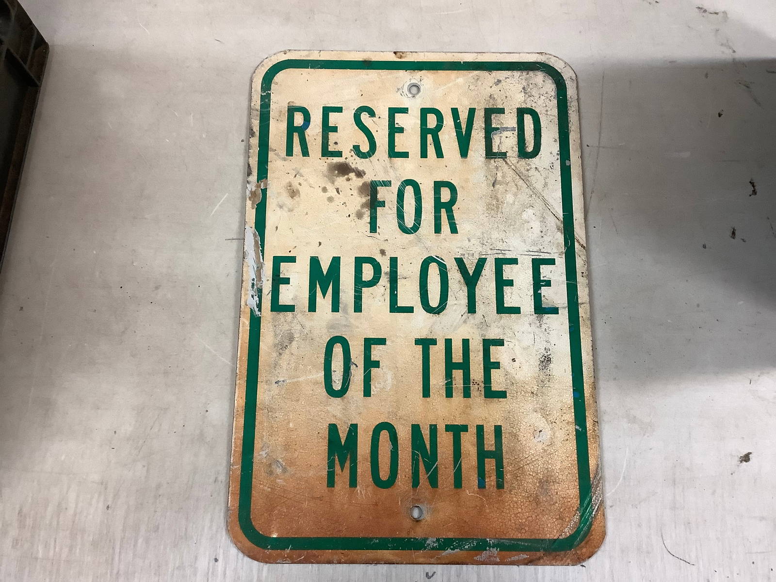 Metal Reserved For Employee Of The Month Sign 18x12 Auction
