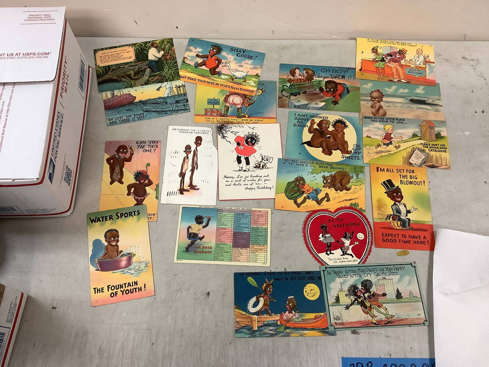 Lot Of Vintage Black Americana Postcards Auction