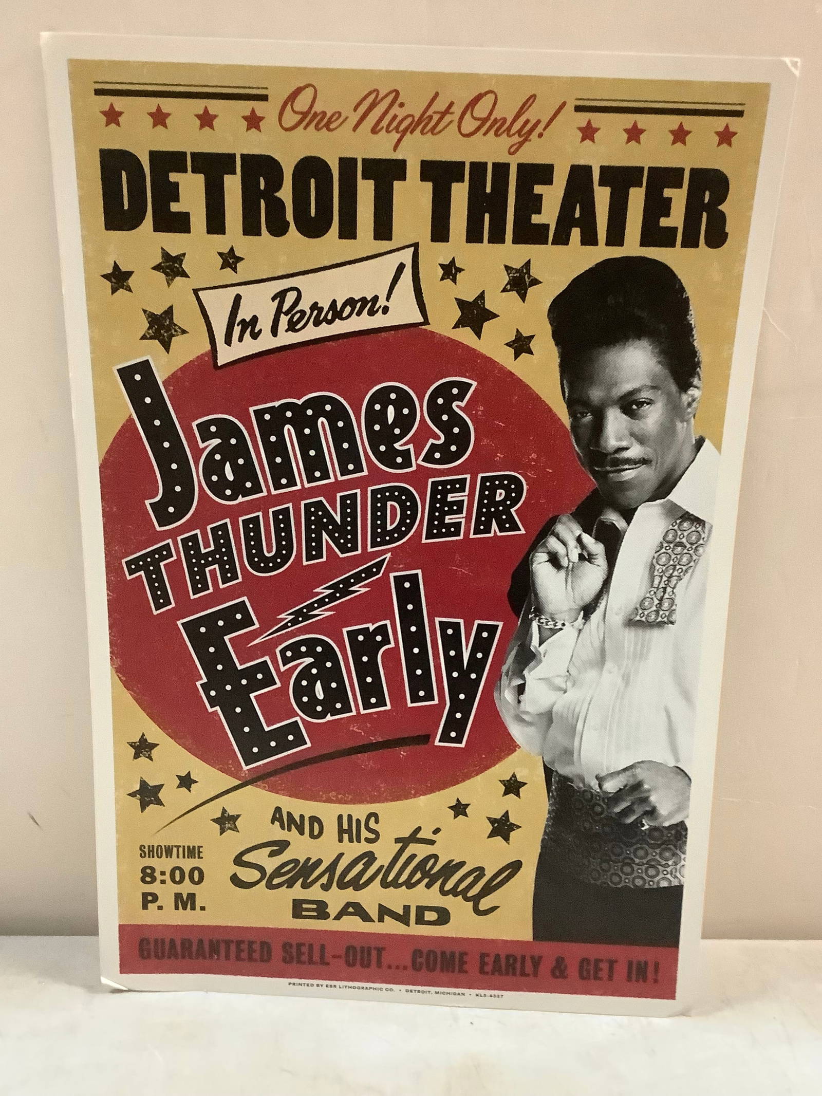 Detroit Theatre And His Sensational Band James Thunder Poster (19x13) Auction