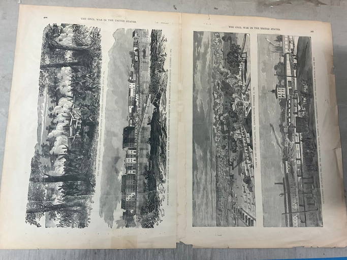 Woodblock Civil War Engravings Virginia (17x23.5in.)