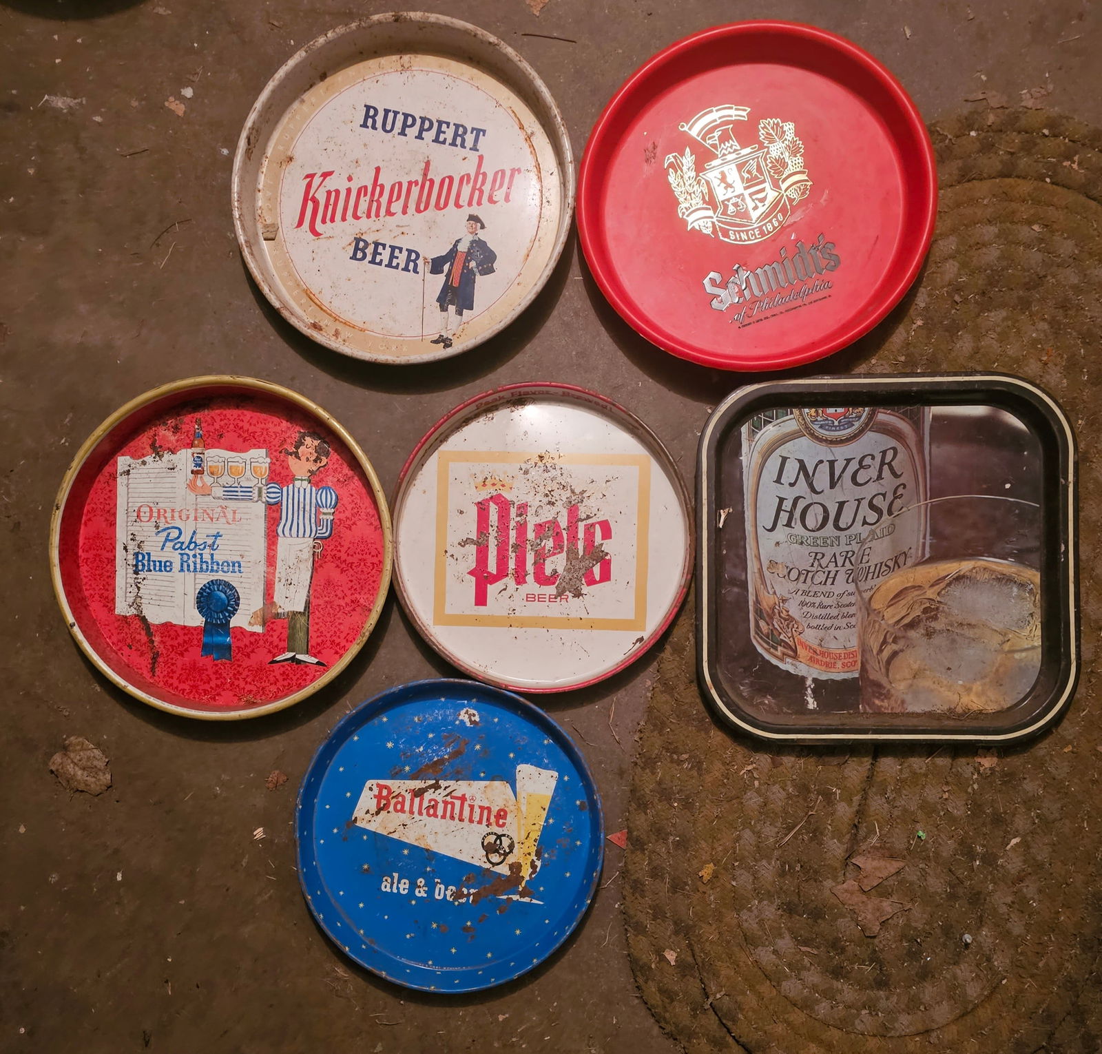 Vintage Beer And Whiskey Trays