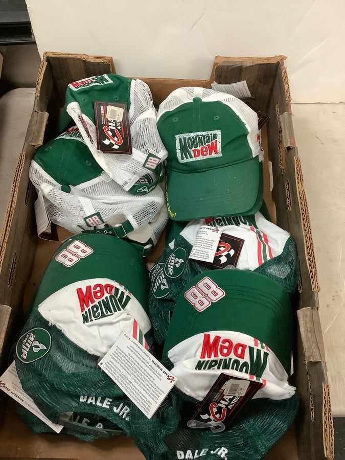Lot Of Nascar Mountain Dew Caps Auction