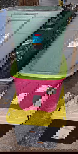 3 Lidded Plastic Totes