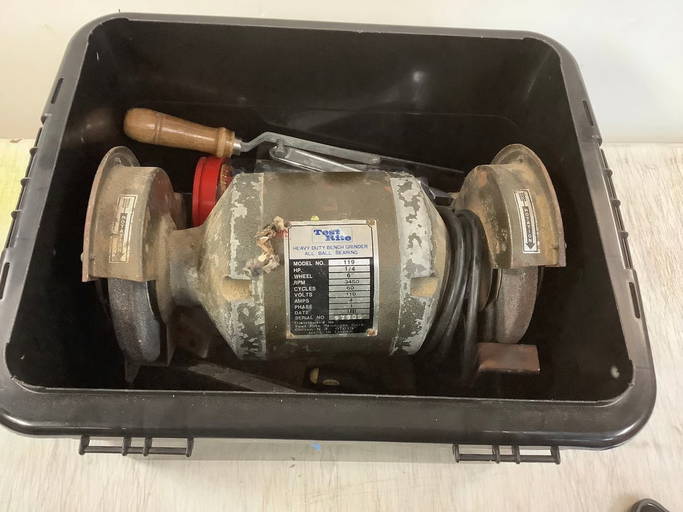 Lot Of Test Rite Heavy Duty Bench Grinder (model No. 119), Wrenchs And More