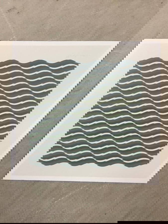 Bridget Riley Print In Colors 8x8.5" Auction
