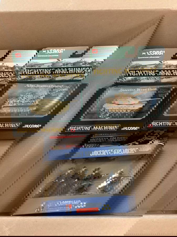 Lot Of Corgi Fighting Machines And Diecast Soldiers Auction