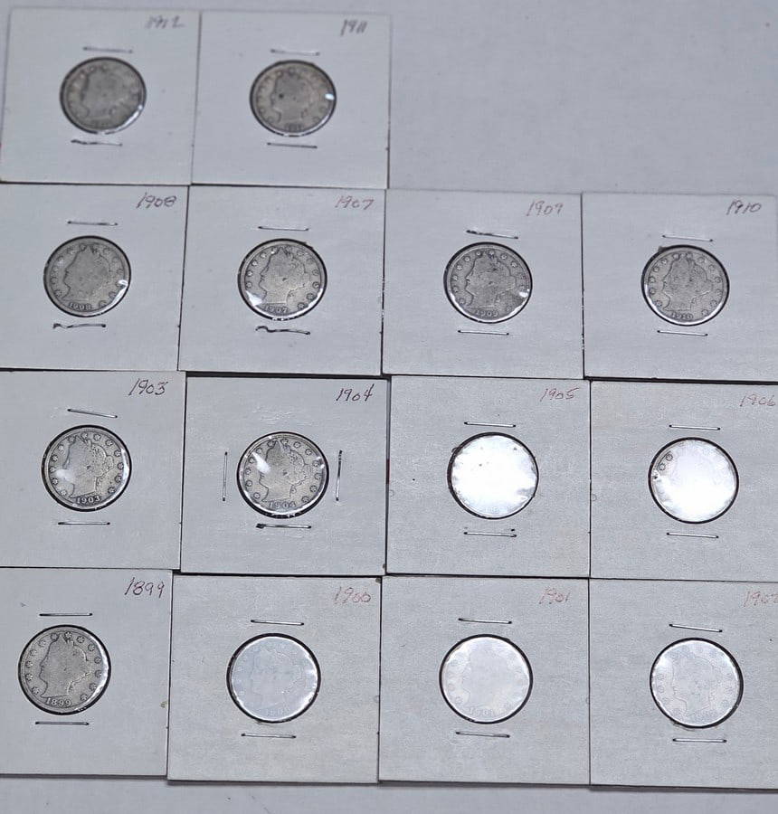 Antique Liberty Head Nickel Coin Grouping Auction