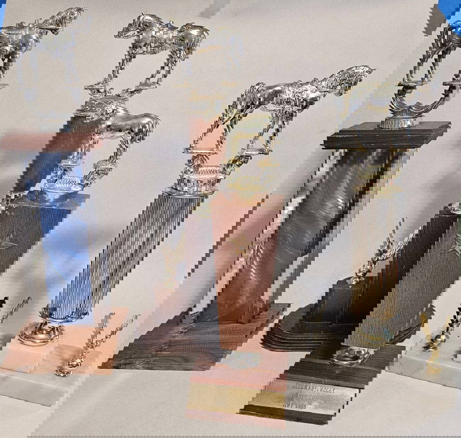 1960s Equestrian Horse Rodeo Trophies Tallest 14.5" Auction