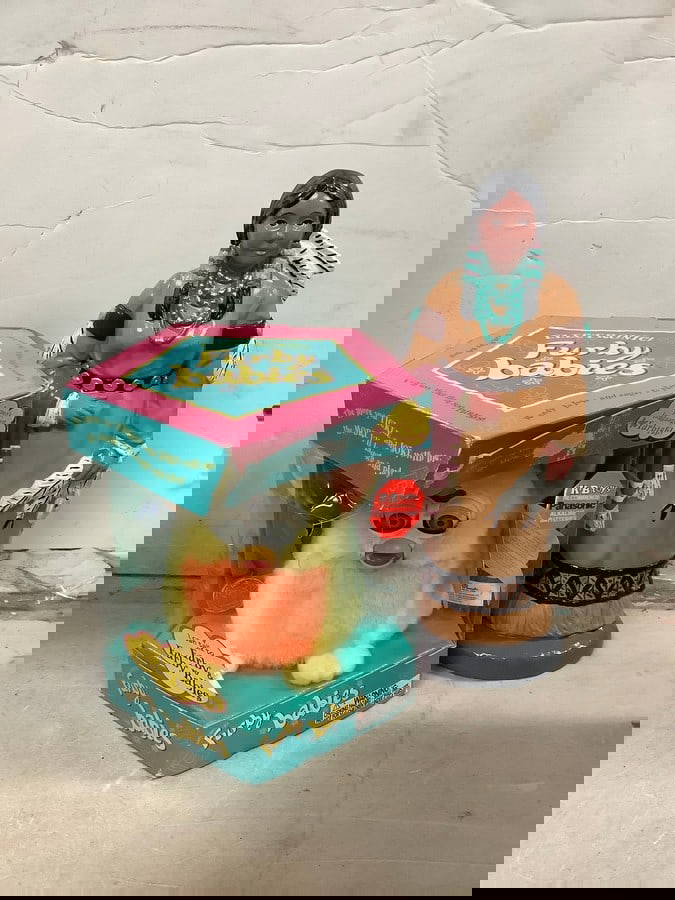 Lot Of Vintage Furby Babies Doll And Native Statue (10.5in.tall) Auction