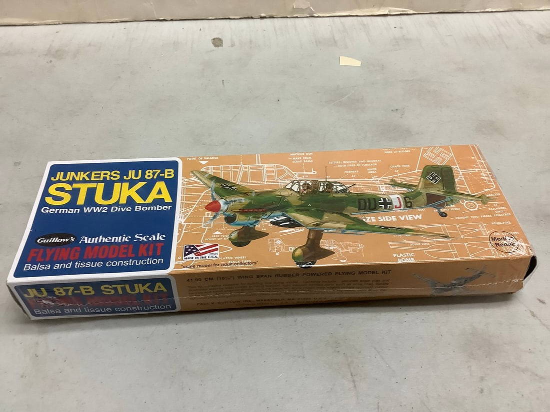 Vintage Guillow's Junkers Ju 87-b Stuka German Ww2 Dive Bomber Model ...
