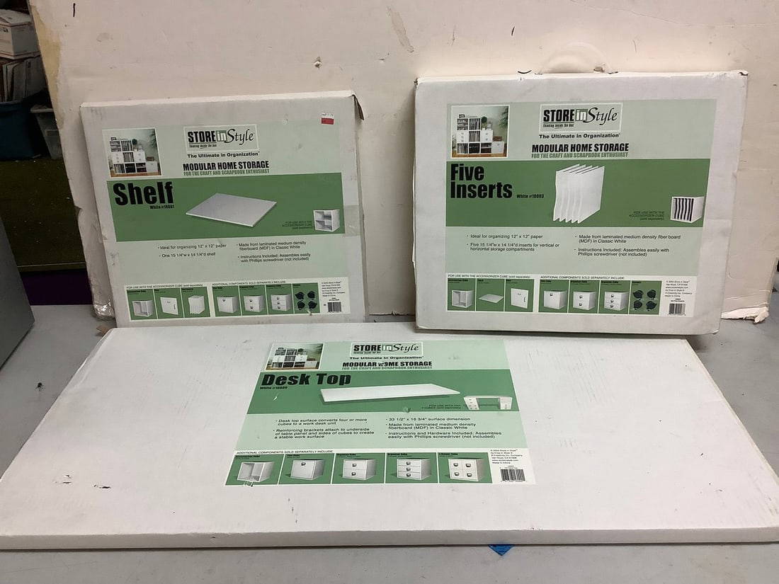 Store In Style Modular Home Storage (five Inserts, Shelf, Desktop Shelf ...