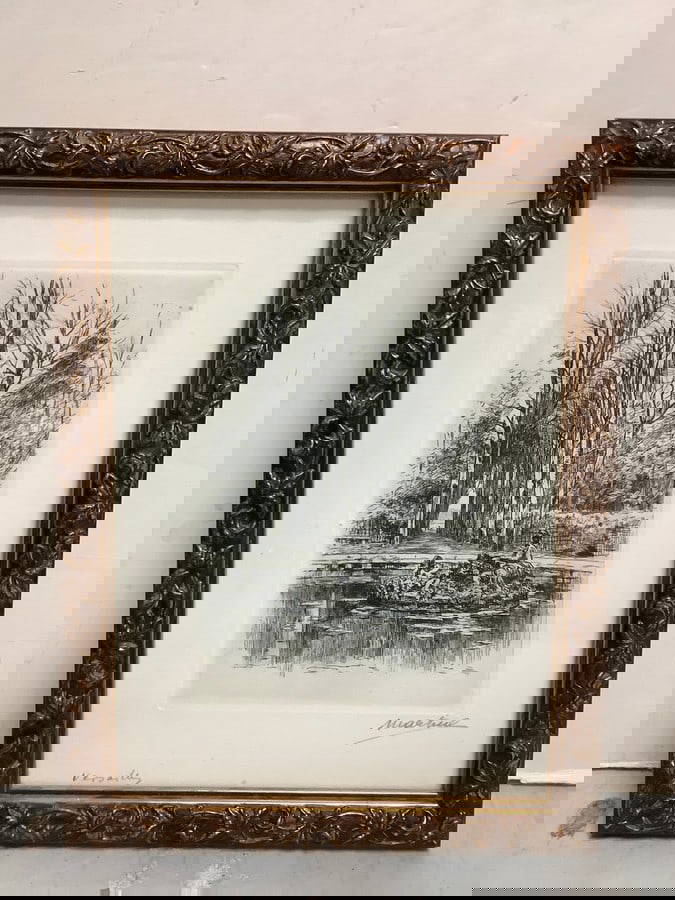 Signed And Framed Artwork(8.75in.x11.5in.) Auction