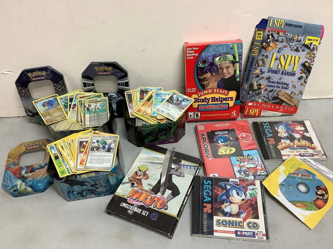 Pokemon Tin Containers Filled With Pokemon Cards, Naruto Uncut Box Set ...