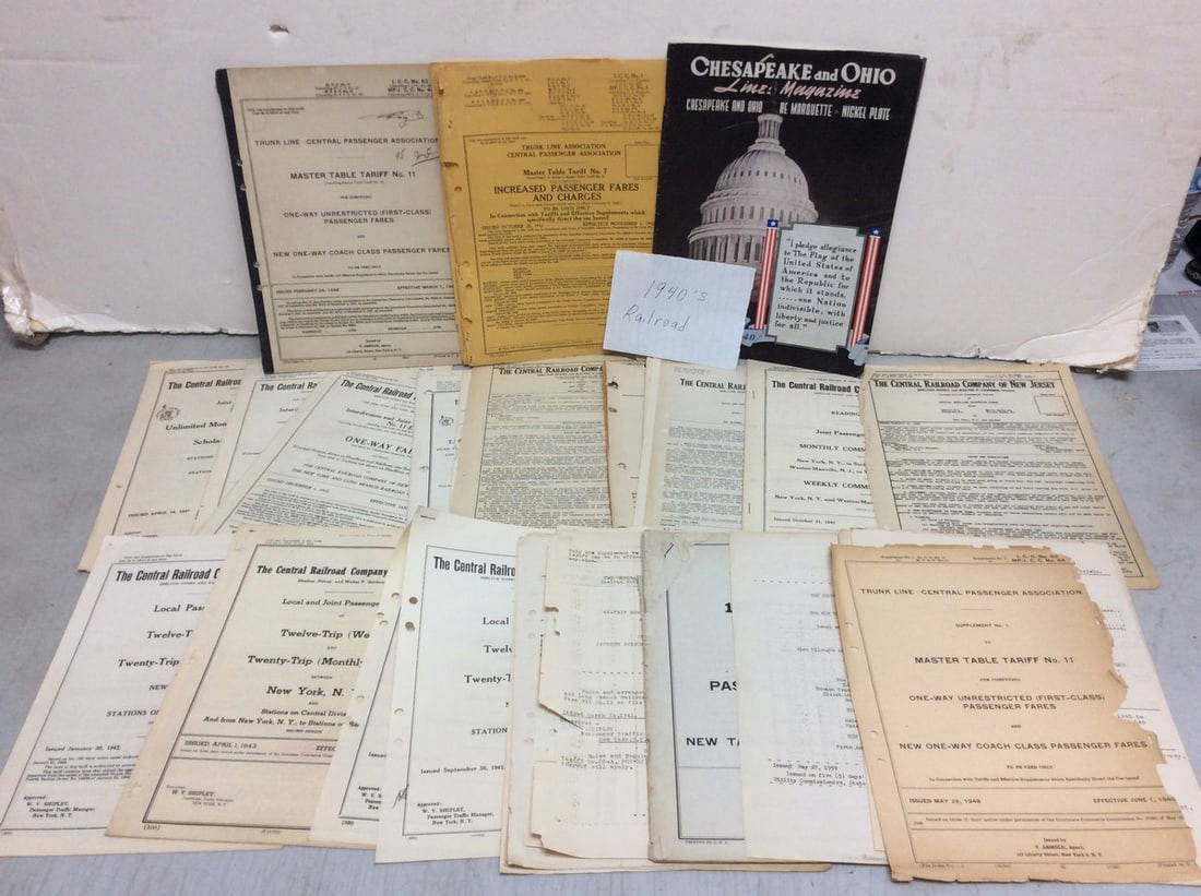 Vintage 1940's Railroad Pamphlets Auction