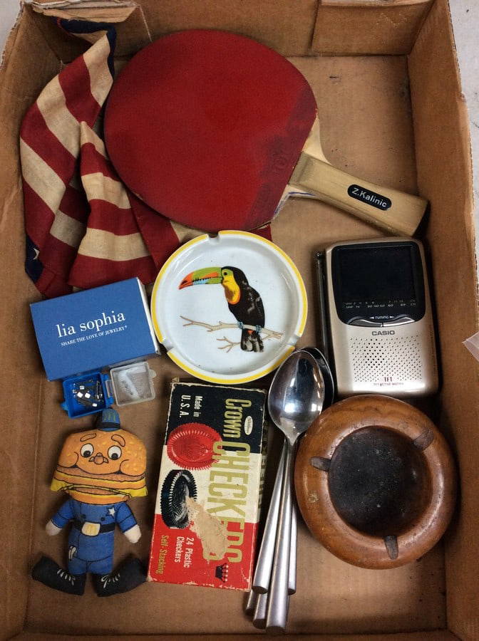 Spinspiel Ping Pong Paddle, Mcdonald's Big Mac Toy, Casio Radio, And ...