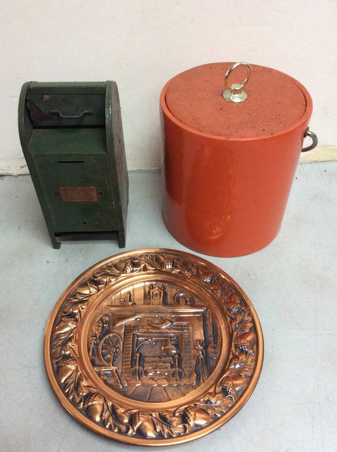 Mcm Ice Bucket(10in.tall), Copper Craft Guild Wall Hanging, And Vintage ...