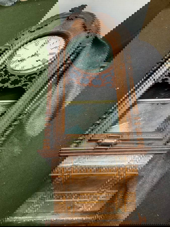 Vintage Wall Hanging Clock(damaged-38in.long) Auction