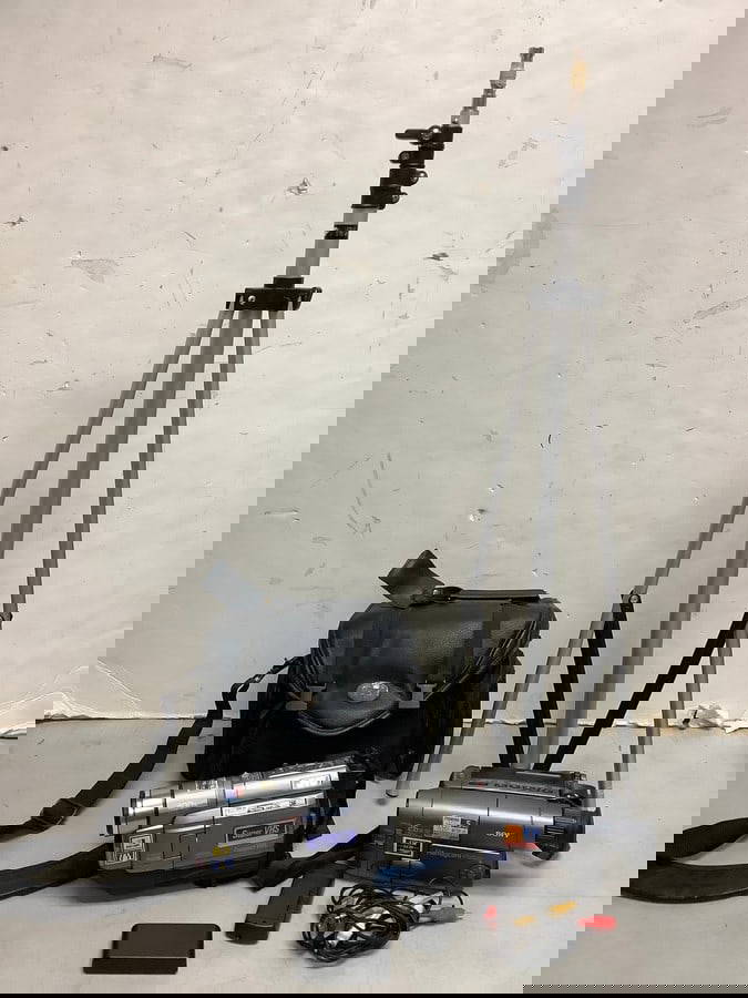 Jvc And Sony Camcorder, Tripod(about 34in.tall, Adjustable), And Camera ...