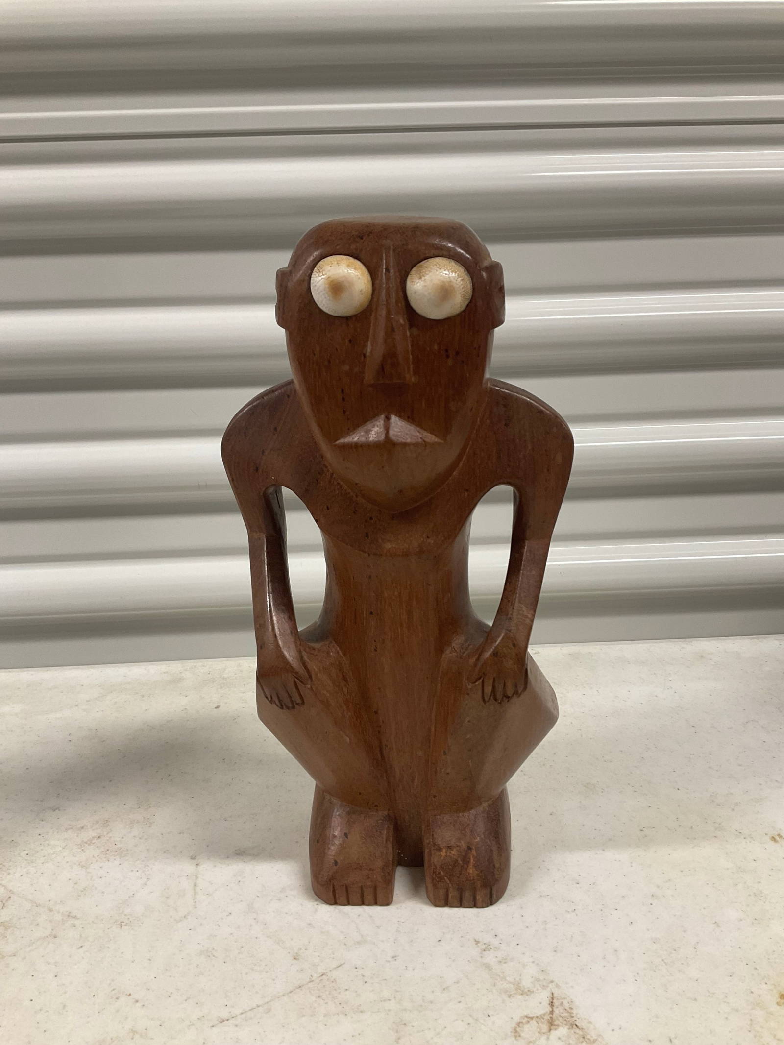 Palau Micronesia Carved Wood Squatting Ancestor Statue 11" Tall Auction