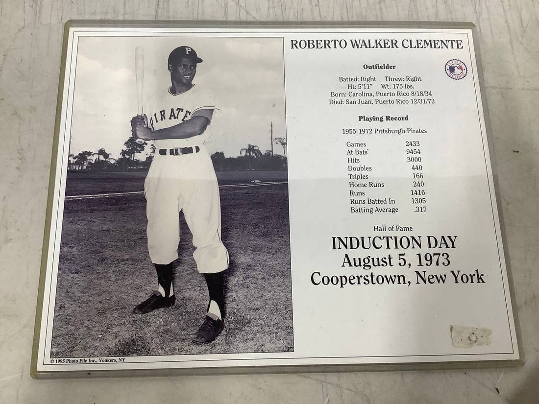Roberto Walker Clemente Hall Of Fame Induction Day Print(8.25in.x10 ...