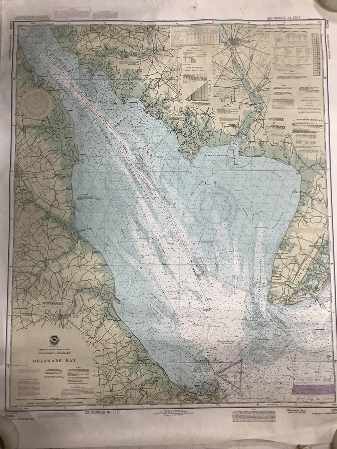 Buy Delaware Bay Nj-delaware Geological Survey (33.5inx45.5in) | Emanon ...