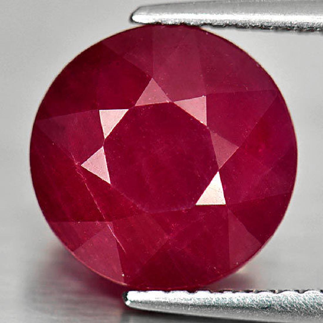 4.41 CT. NATURAL RED RUBY ROUND SHAPE 9.5 MM.