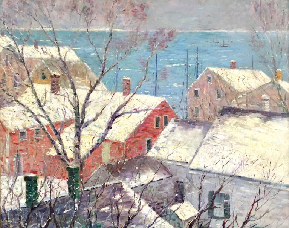 CALEB ARNOLD SLADE (1882-1961), Red House in Winter,
